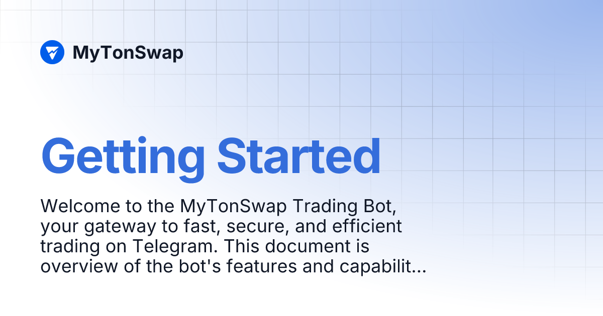 Getting Started | MyTonSwap